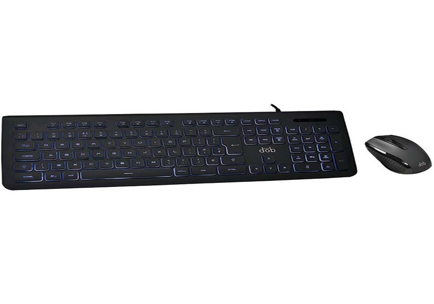 Porsh Dob Wired USB Keyboard and Mouse, Black - KM530 | B.TECH