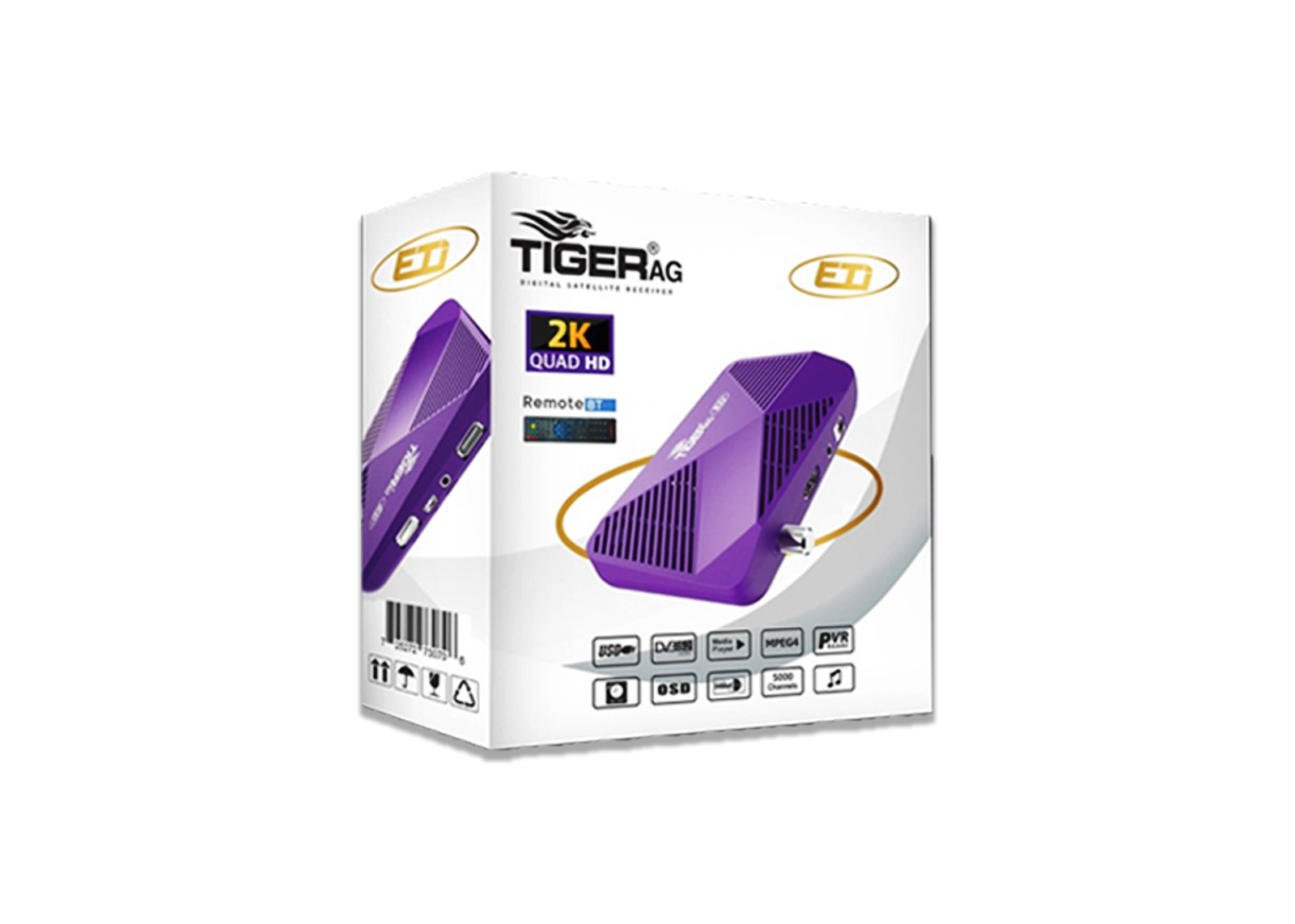 Tiger 2K Digital Satellite Receiver, Purple - BT-800 | B.TECH