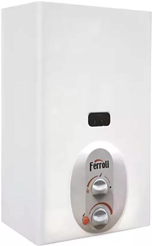 Ferroli Argos Gas Water Heater, 10 Liters, White - ARGOS 10 NG | B.TECH