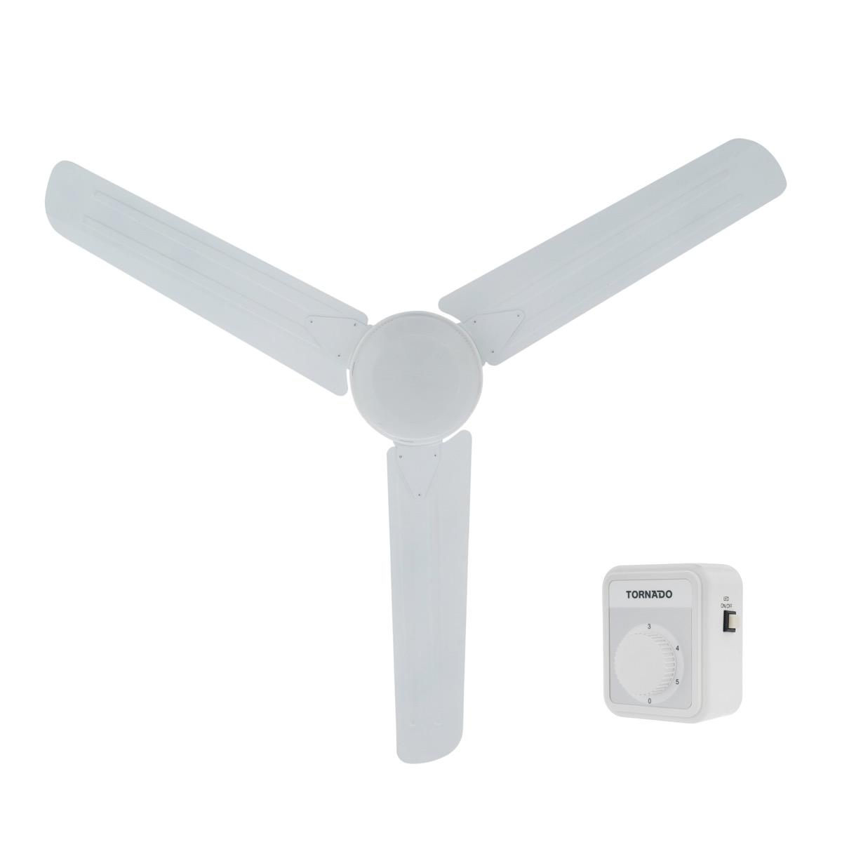 Tornado Ceiling Fan with LED Light, 56 Inch, White - TCF56L | B.TECH